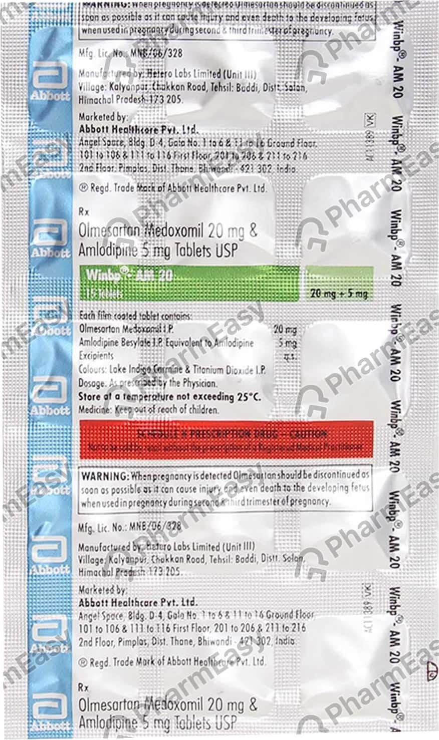 Winbp Am 20mg Strip Of 15 Tablets: Uses, Side Effects, Price & Dosage ...