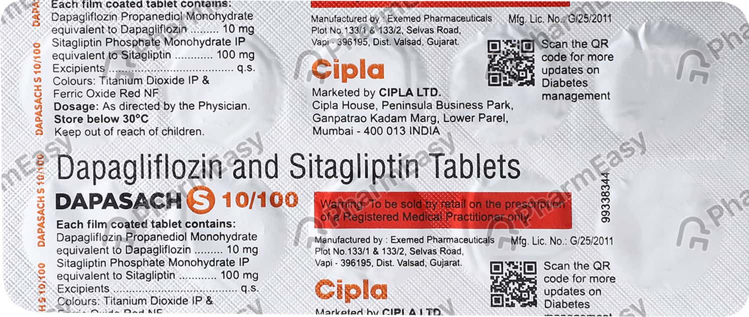Buy Dapasach S 10/100 Strip Of 10 Tablets Online at Flat 15% OFF ...