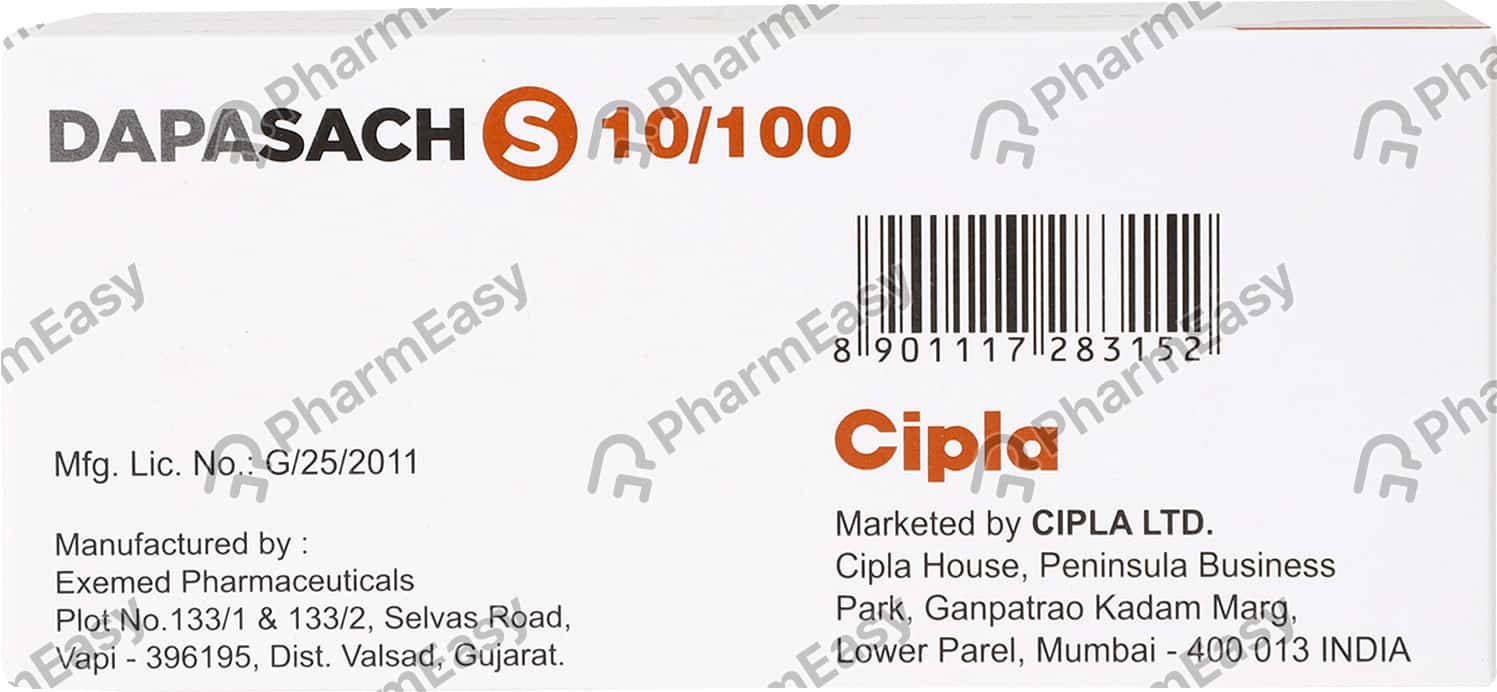 Buy Dapasach S 10/100 Strip Of 10 Tablets Online at Flat 15% OFF ...