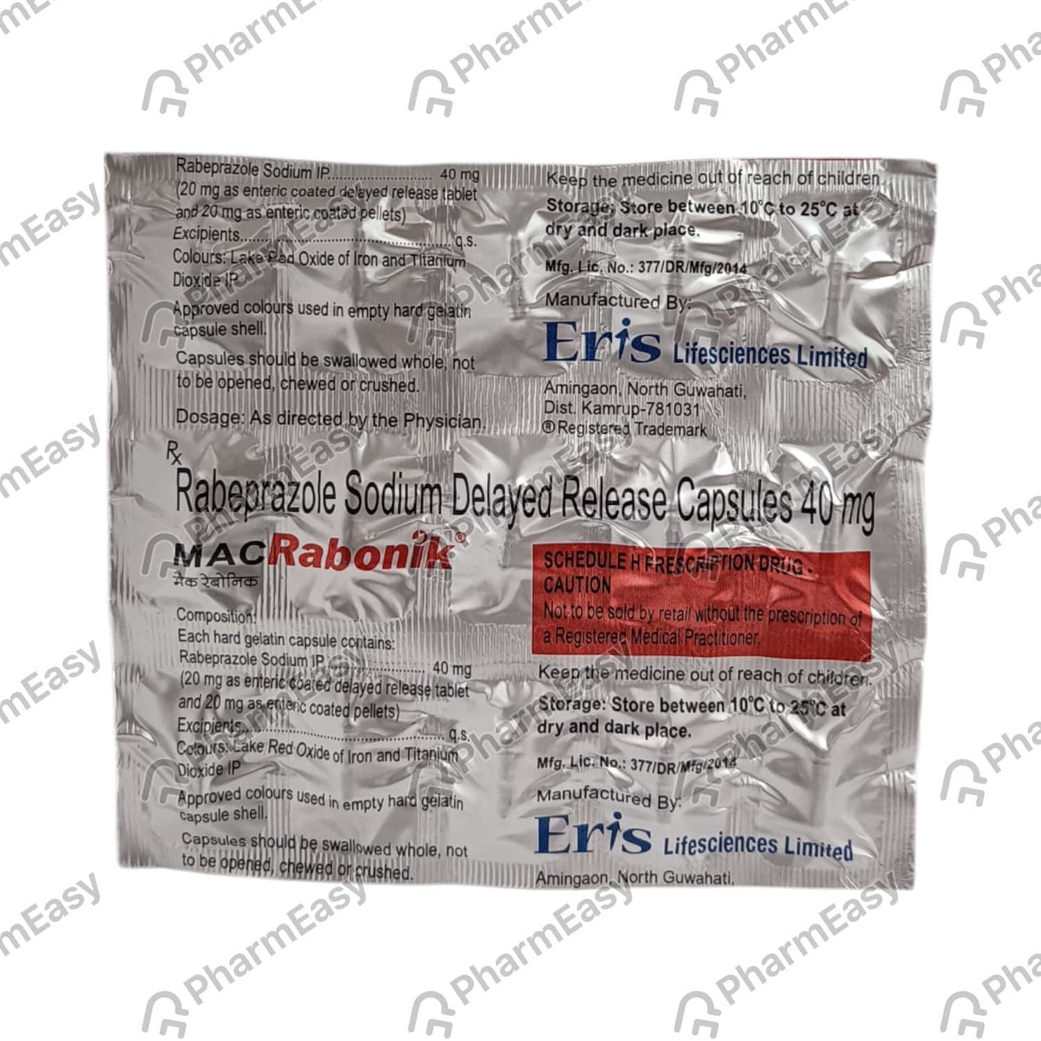 Mac Rabonik 40 MG Capsule (15): Uses, Side Effects, Price & Dosage ...