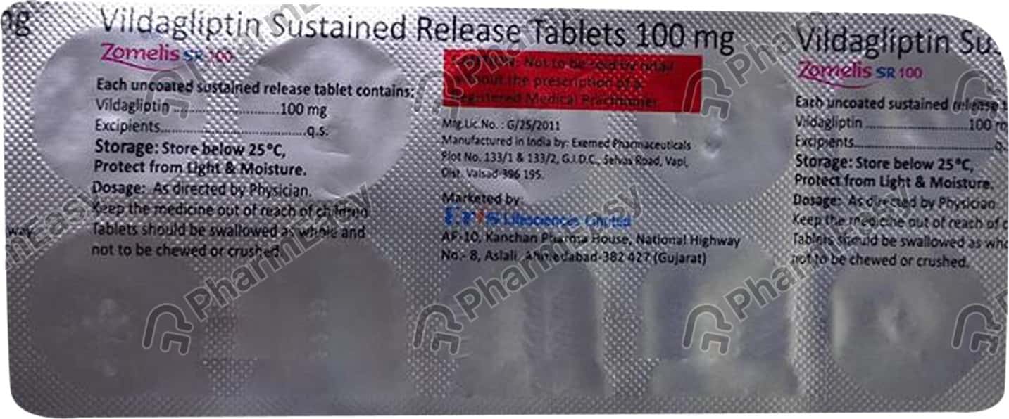 Zomelis Sr 100 MG Tablet (10): Uses, Side Effects, Price & Dosage ...