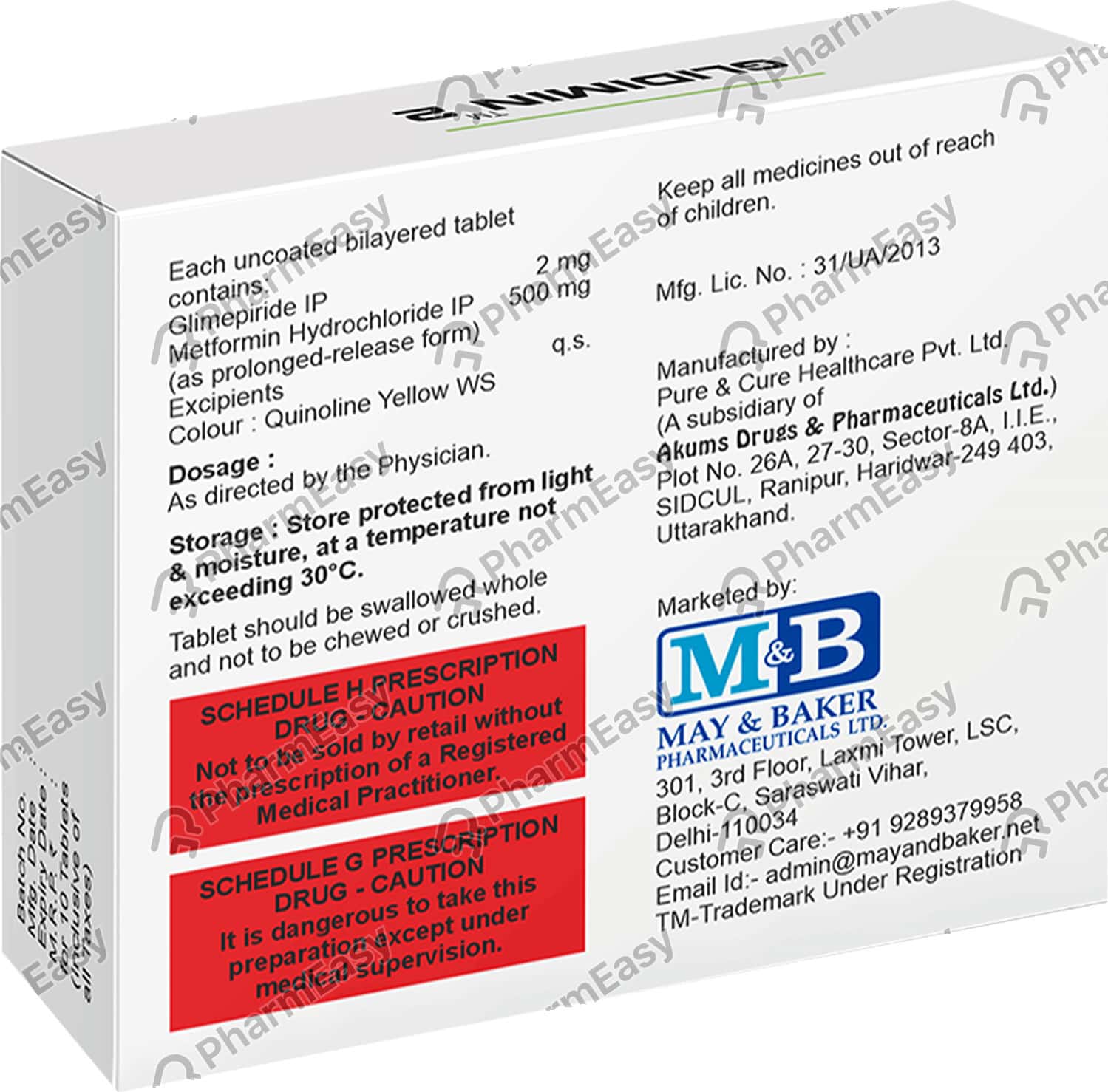 Glidimin 2mg Strip Of 15 Tablets: Uses, Side Effects, Price & Dosage ...