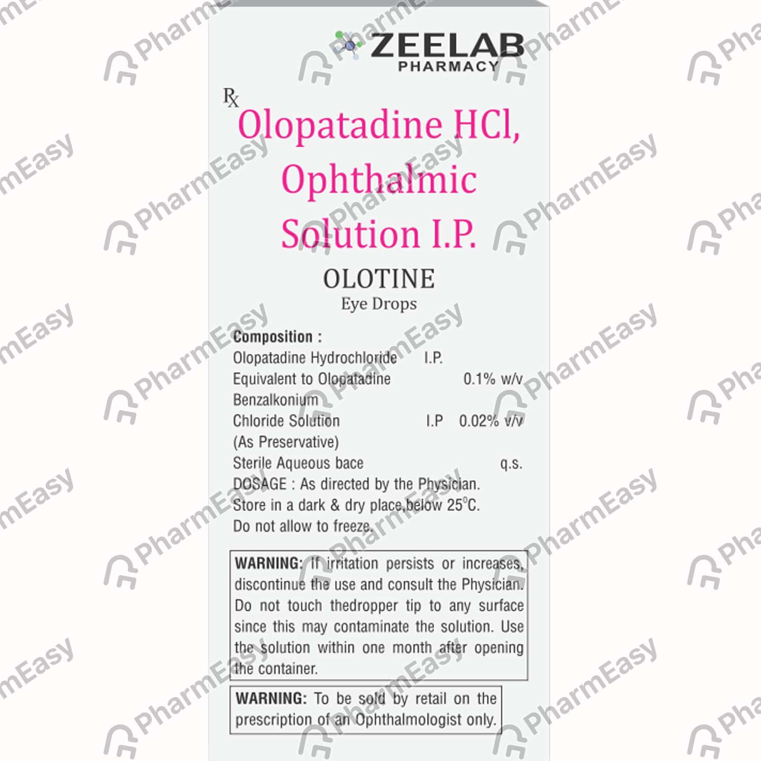 Buy Olotine 0.1 %W/V Eye Drop (5) Online at Flat 15% OFF | PharmEasy