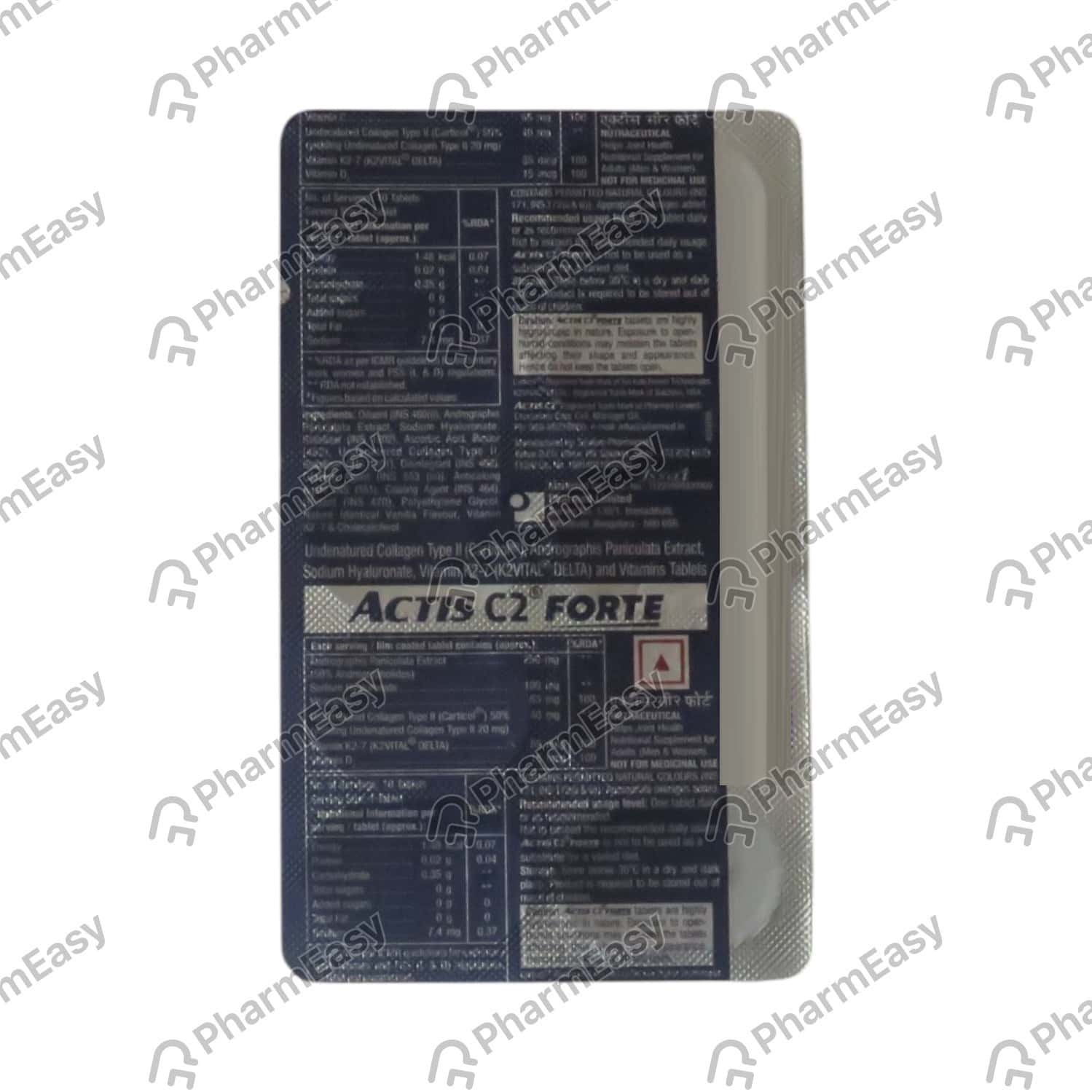 Actis C2 Forte Strip Of 10 Tablets: Uses, Side Effects, Price & Dosage ...