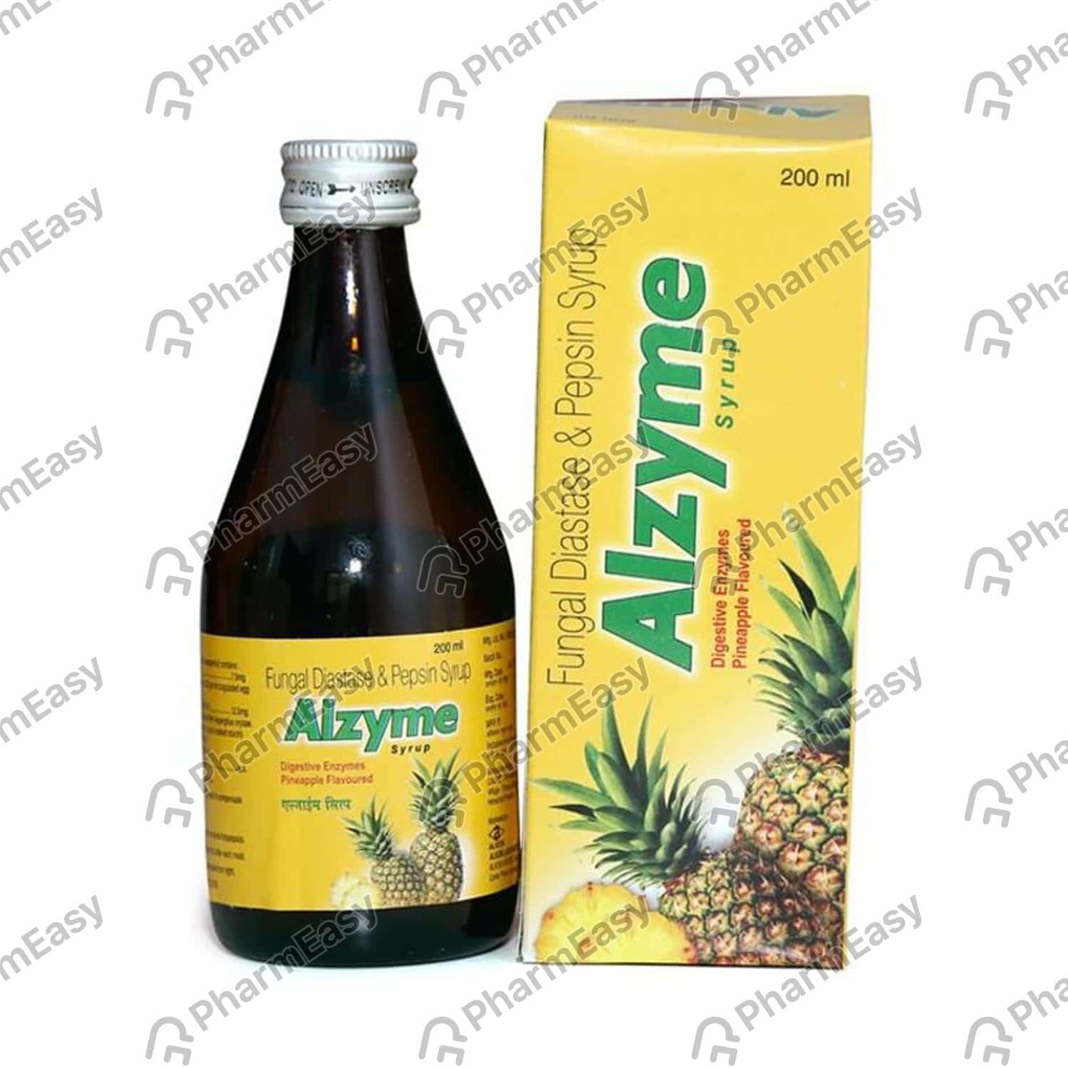 Alzyme Plus Pineapple Flavour Bottle Of 200ml Syrup: Uses, Side Effects ...
