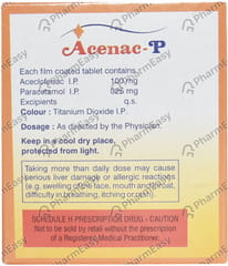 Acenac P Strip Of 15 Tablets: Uses, Side Effects, Price & Dosage ...