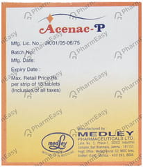 Acenac P Strip Of 15 Tablets: Uses, Side Effects, Price & Dosage ...