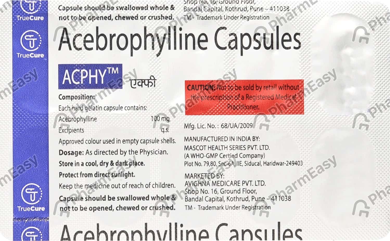 Acphy 100 MG Capsule (10): Uses, Side Effects, Price & Dosage | PharmEasy