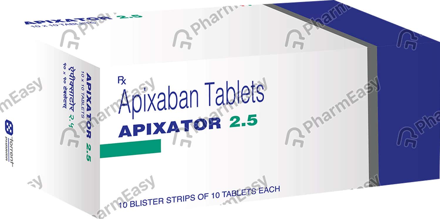 Apixator 2.5 MG Tablet (10): Uses, Side Effects, Price & Dosage | PharmEasy