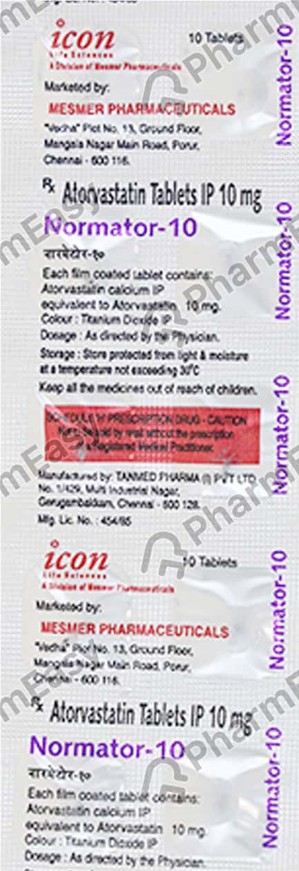 Normator 10 MG Tablet (10): Uses, Side Effects, Price & Dosage | PharmEasy