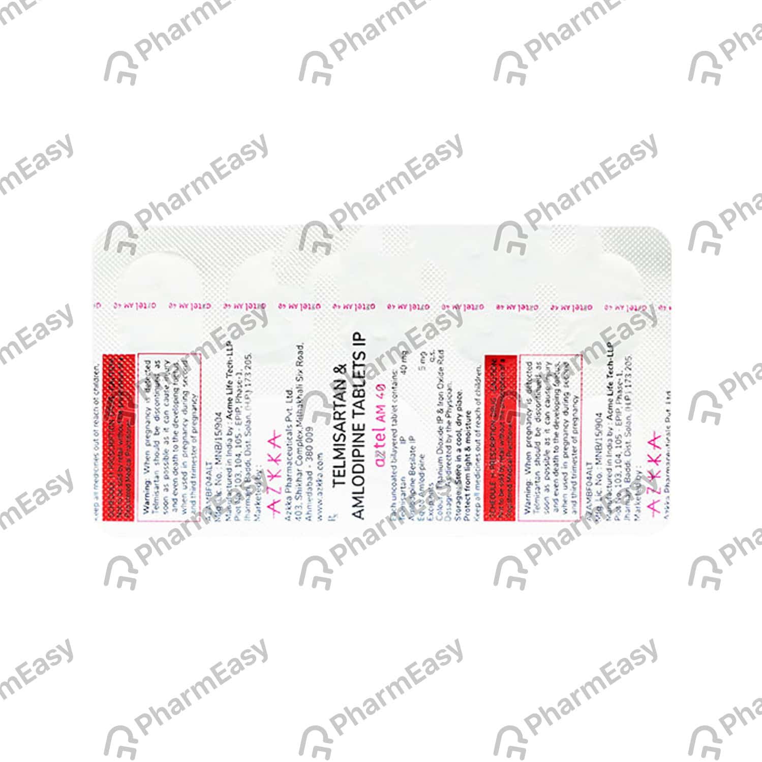 Aztel Am 40mg Strip Of 10 Tablets: Uses, Side Effects, Price & Dosage ...