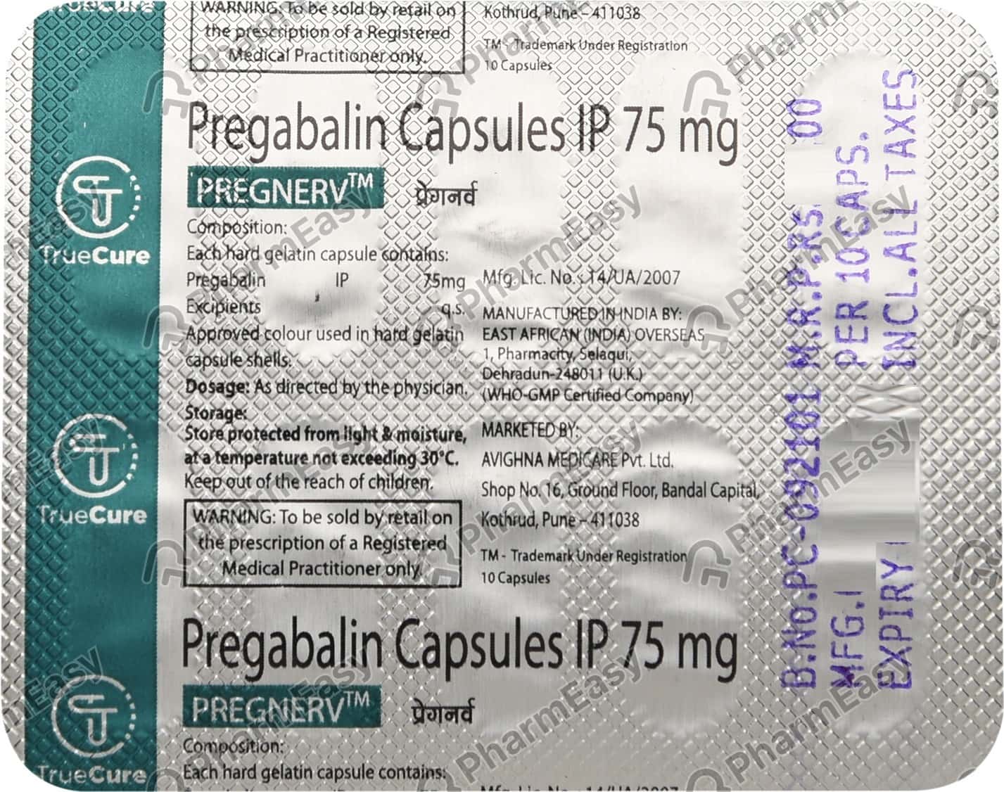 Pregnerv 75 MG Capsule (10): Uses, Side Effects, Price & Dosage | PharmEasy