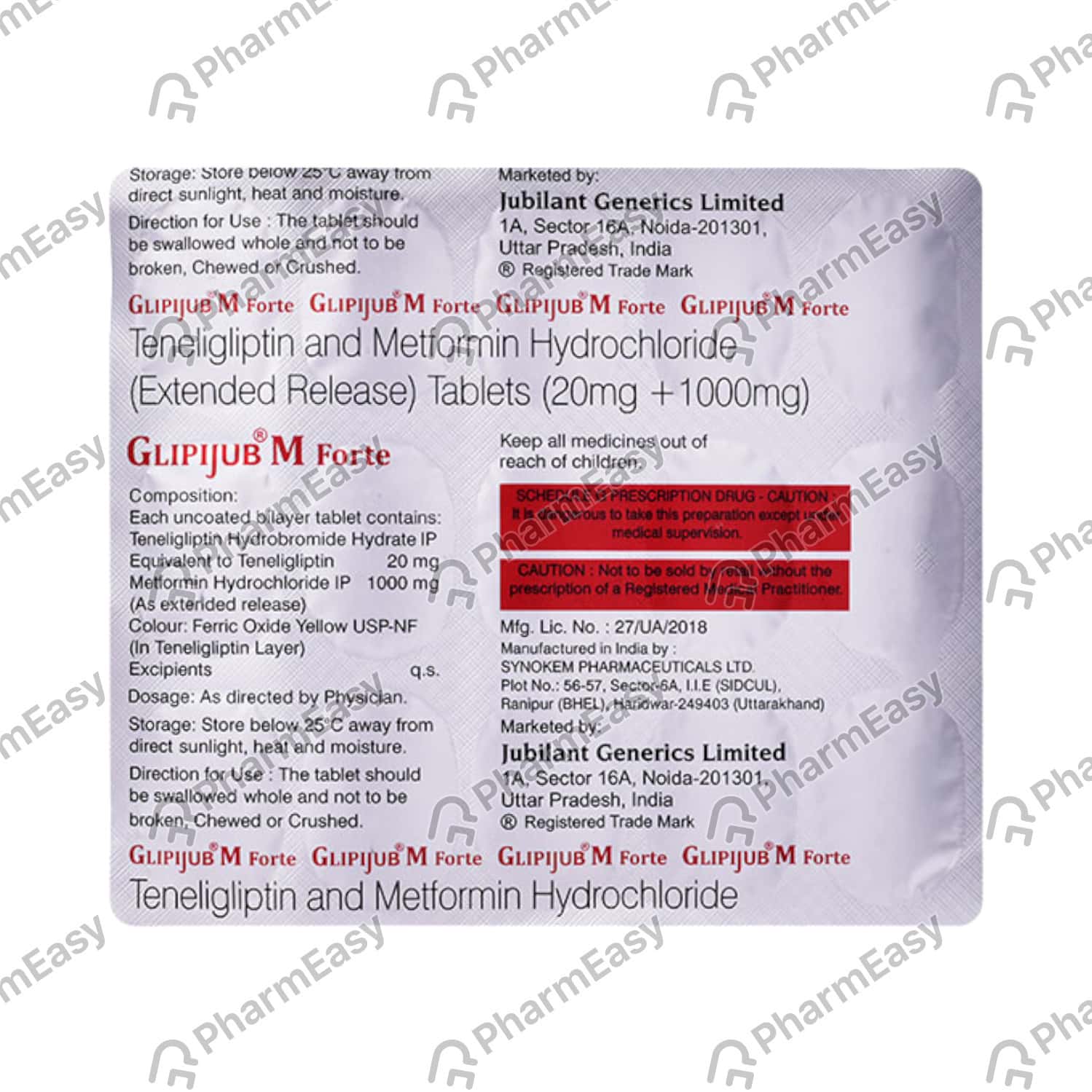 Buy Glipijub M Forte Strip Of 15 Tablets Online at Flat 15% OFF | PharmEasy