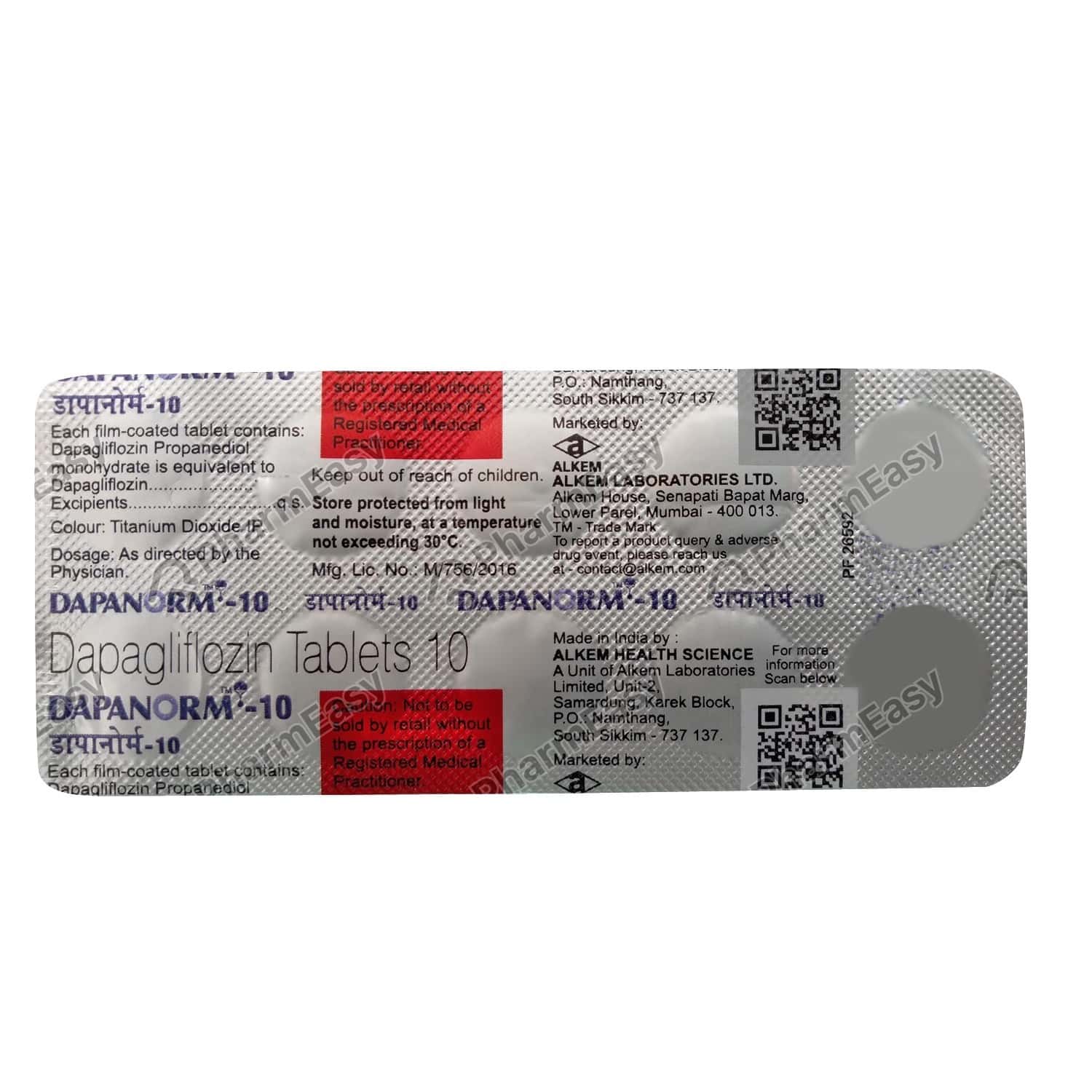 Buy Dapanorm 10 MG Tablet (10) Online at Flat 18% OFF* | PharmEasy