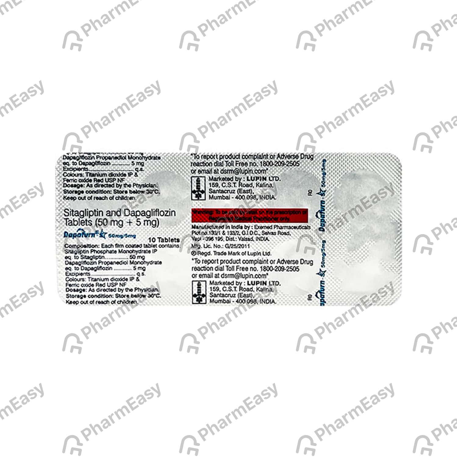 Dapaturn S 50/5mg Strip Of 10 Tablets: Uses, Side Effects, Price ...