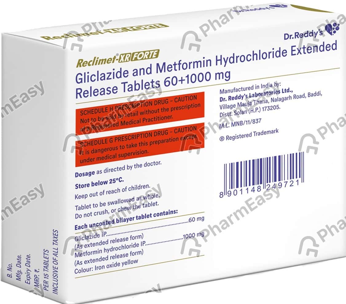 Reclimet Xr Forte Strip Of 15 Tablets: Uses, Side Effects, Price ...