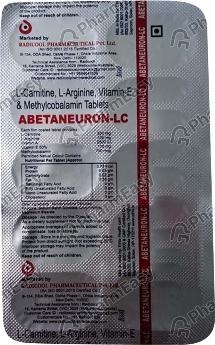 Buy Abetaneuron Lc Strip Of 10 Tablets Online at Flat 15% OFF | PharmEasy