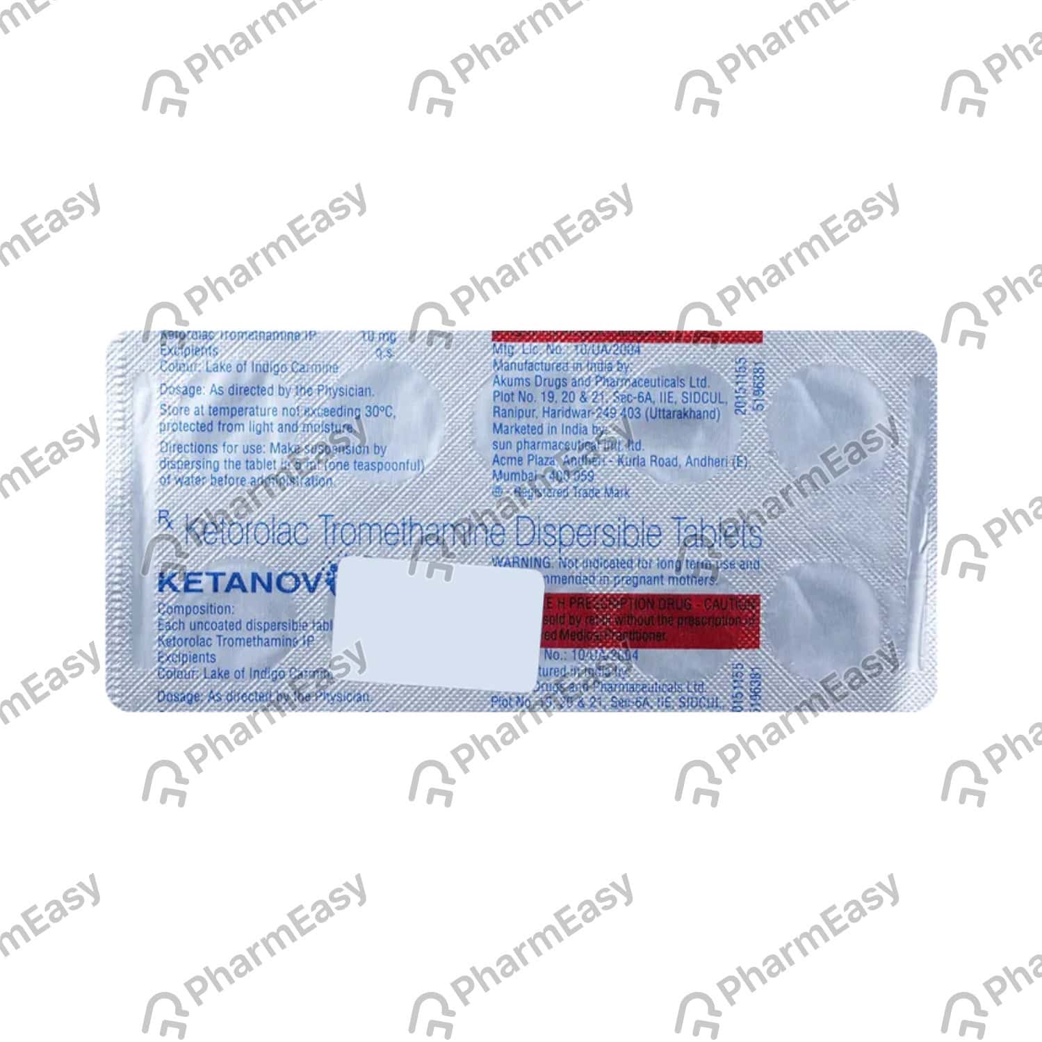 Ketanov Dt 10 MG Tablet (10): Uses, Side Effects, Price & Dosage ...