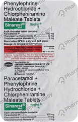 Sinarest New Tablet: Uses, Side-effects, Price, Dosage & More Info ...