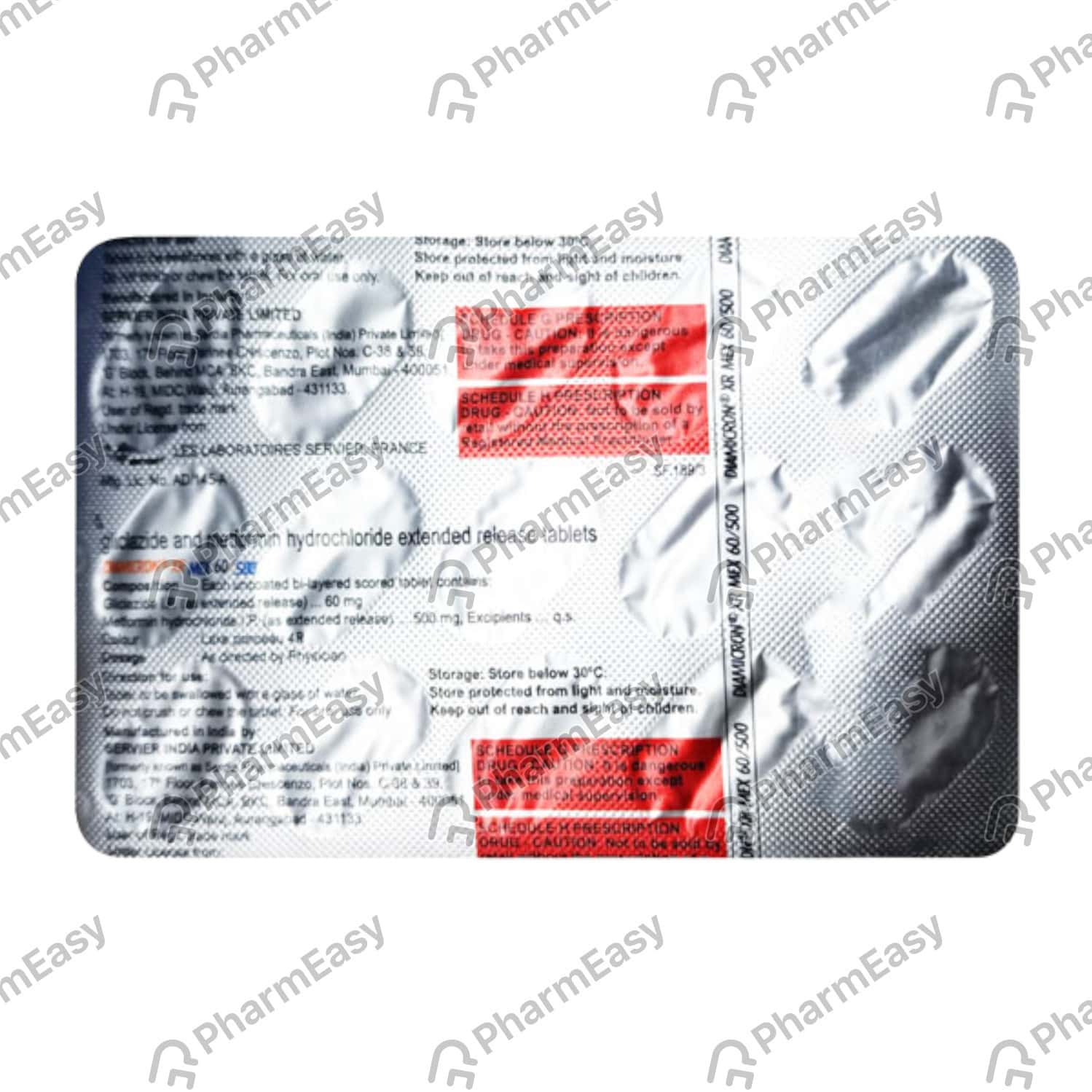 Diamicron Xr Mex 60/500mg Strip Of 15 Tablets: Uses, Side Effects ...