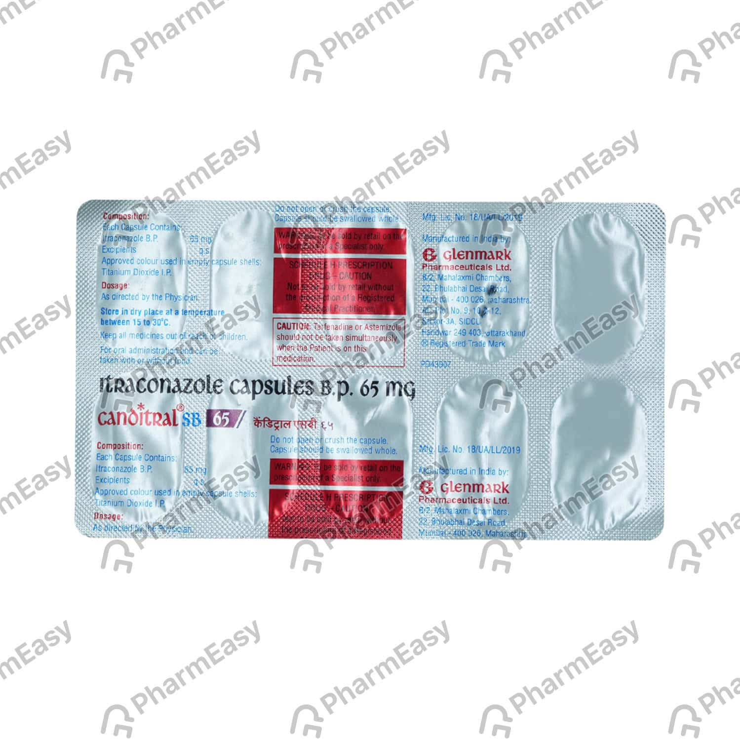 Canditral Sb 65 MG Capsule (10): Uses, Side Effects, Price & Dosage ...