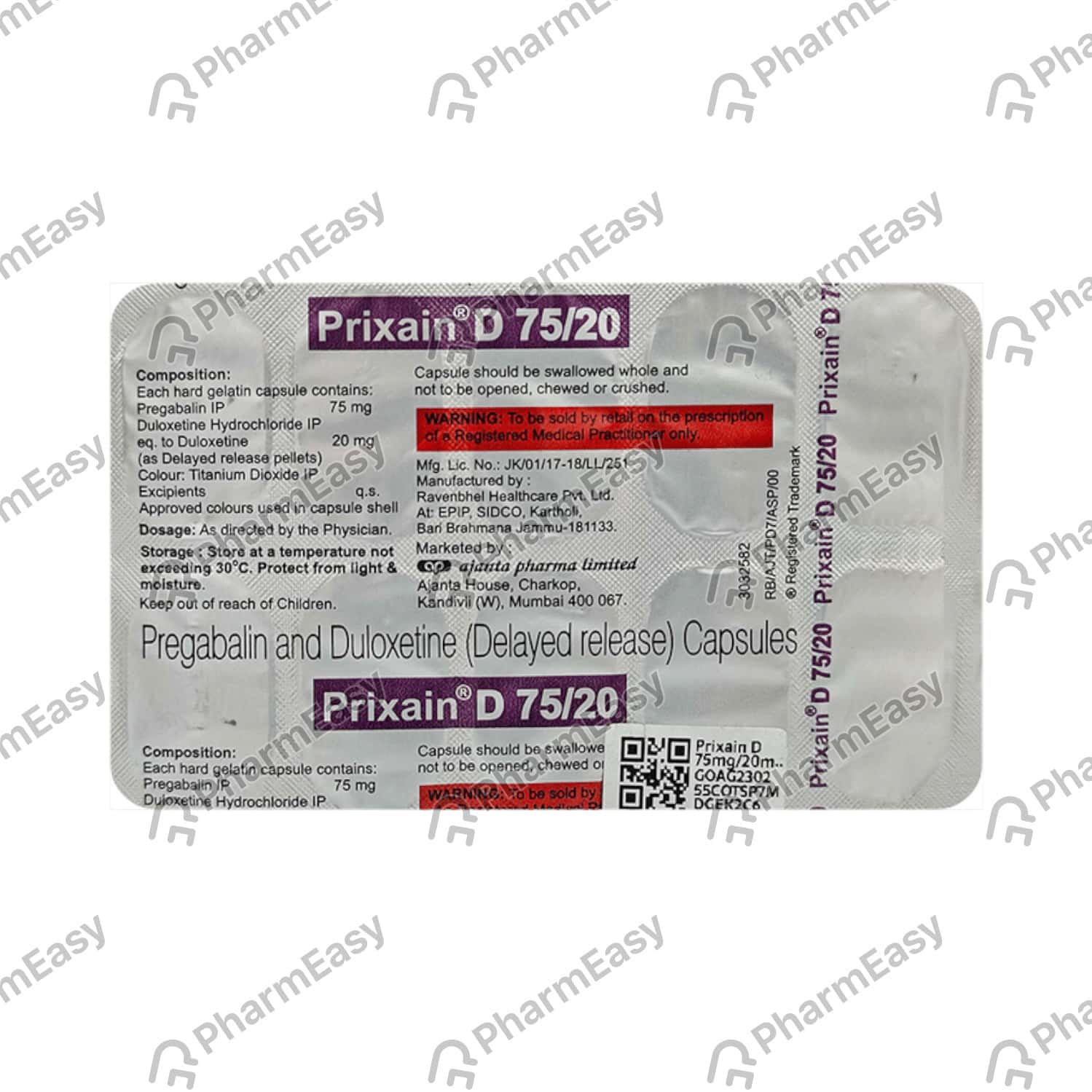 Prixain D 75/20 Strip Of 10 Capsules: Uses, Side Effects, Price ...