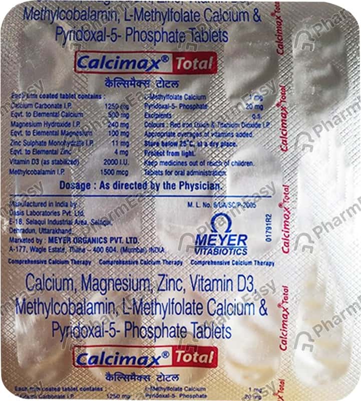 Buy CALCIMAX 500 HEALTH SUPPLEMENT TABLETS (500 MG OF CALCIUM) STRIP OF ...