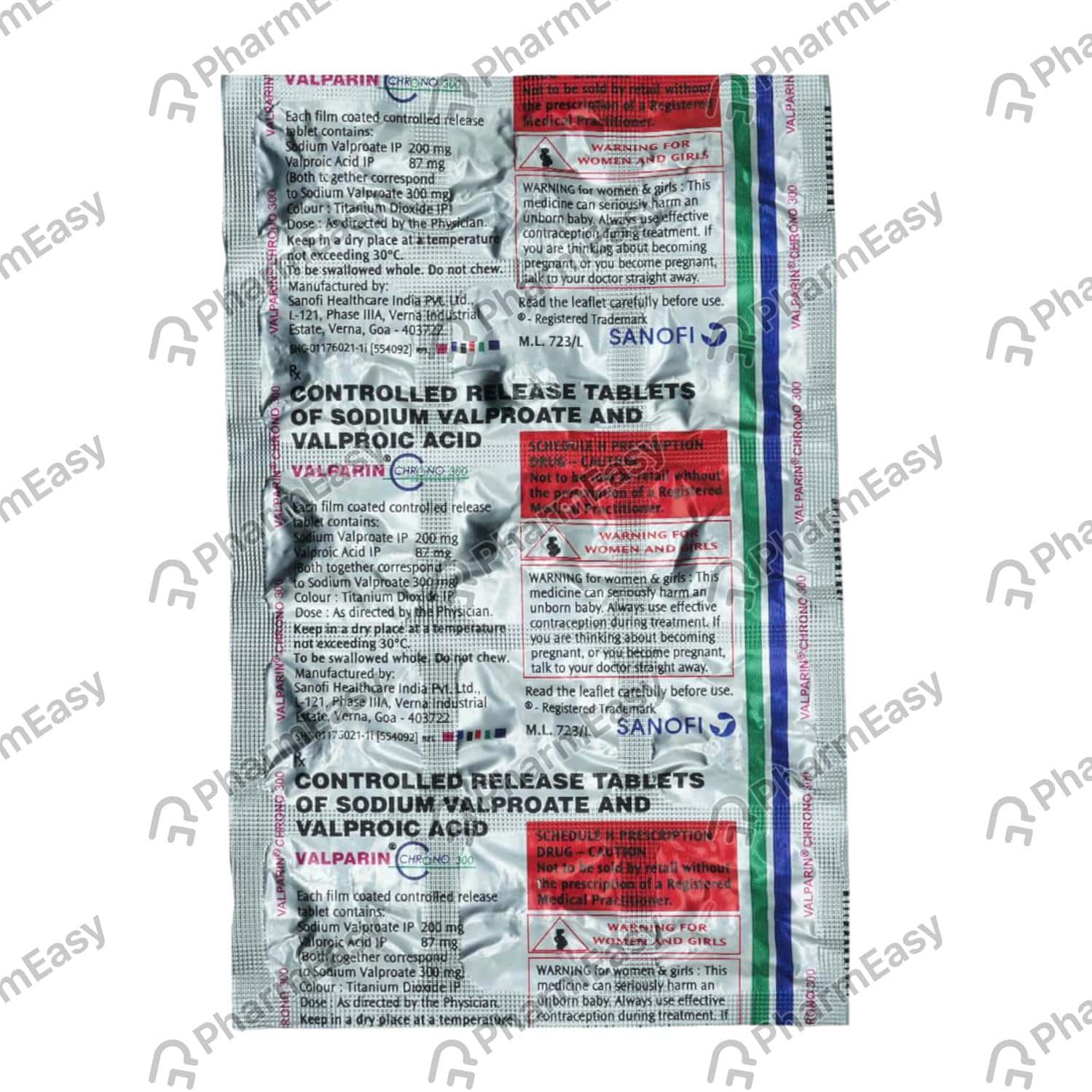 Valparin Chrono 300 MG Tablet (15): Uses, Side Effects, Price & Dosage ...