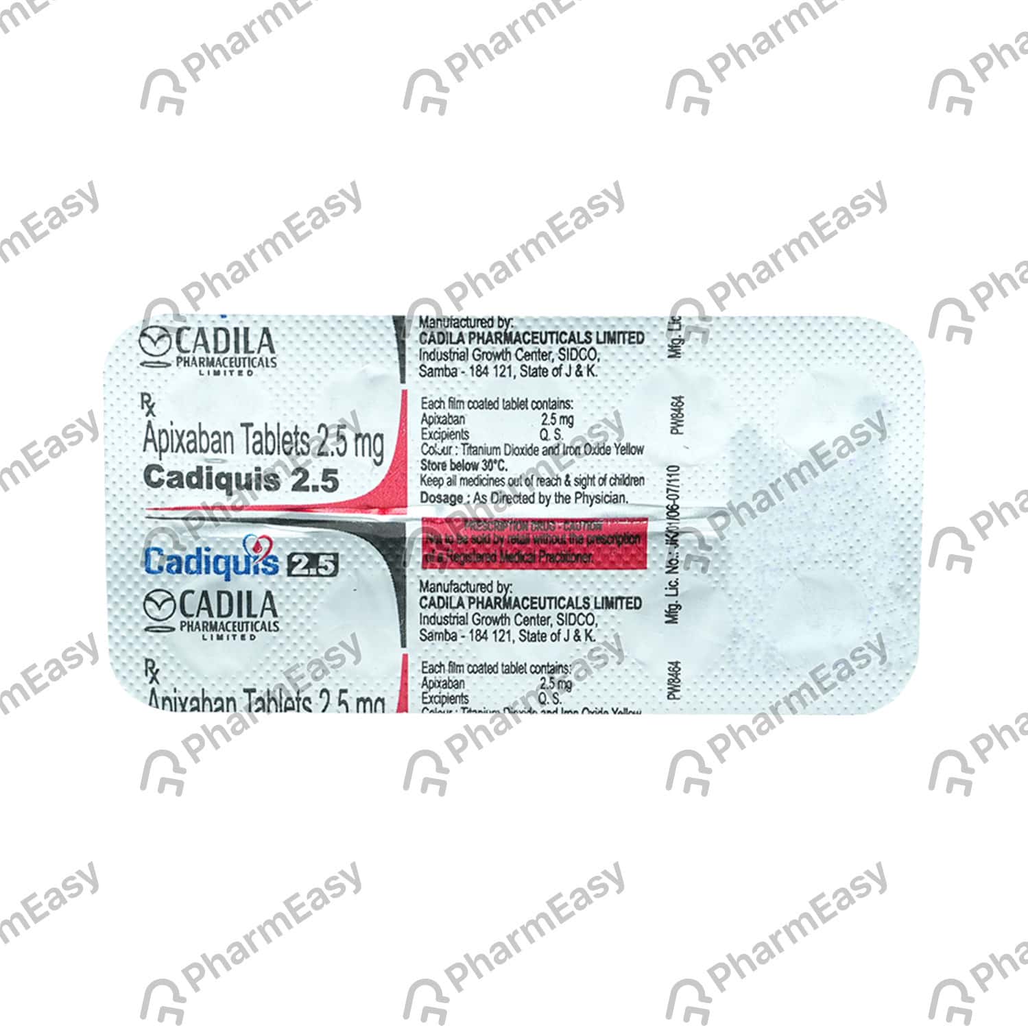 Cadiquis 2.5 MG Tablet (10): Uses, Side Effects, Price & Dosage | PharmEasy