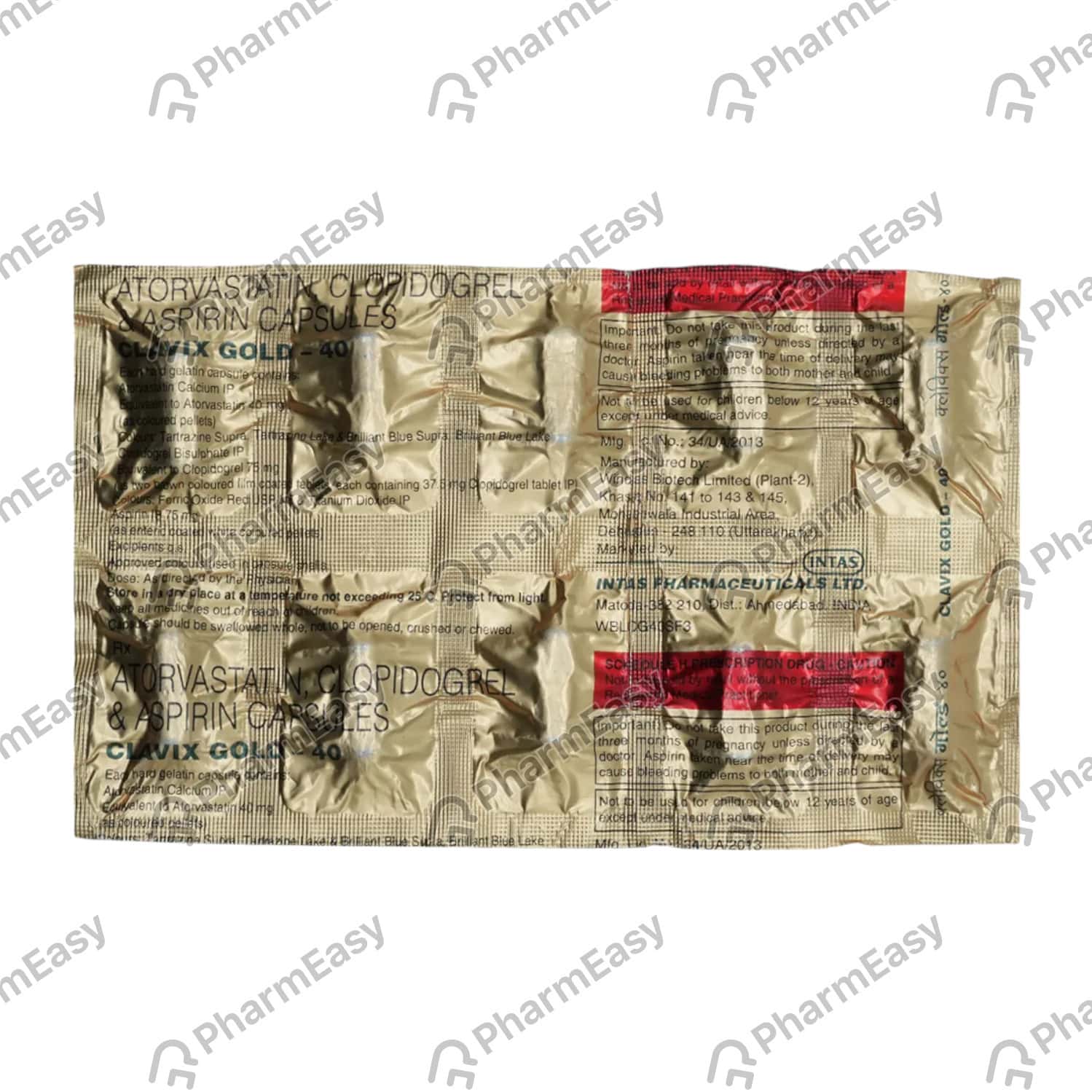 Clavix Gold 40mg Strip Of 10 Capsules: Uses, Side Effects, Price ...