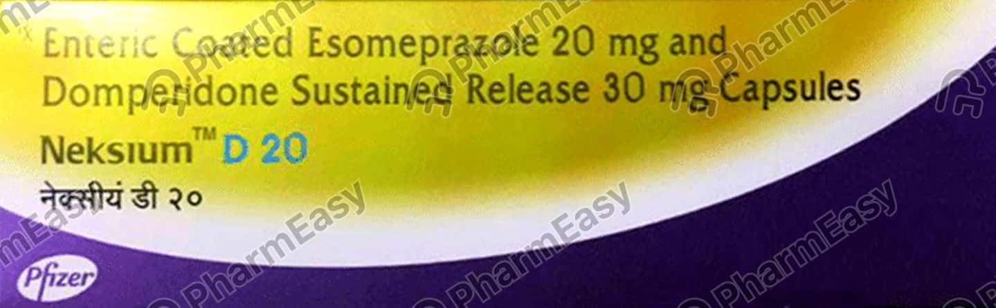 Neksium D 20mg Strip Of 10 Capsules: Uses, Side Effects, Price & Dosage ...
