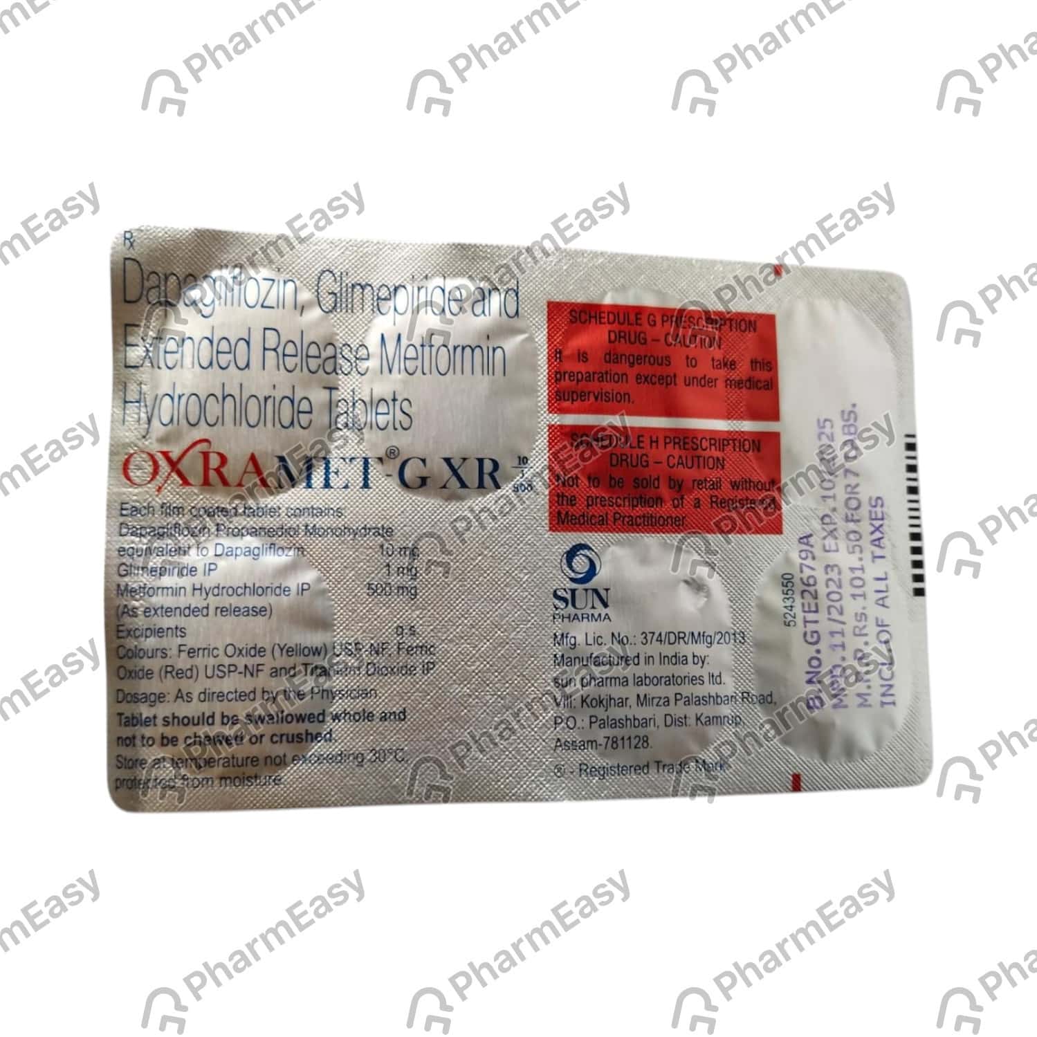 Oxramet-G XR 10/1/500 Tablet: Uses, Side-effects, Price, Dosage & More Info - PharmEasy