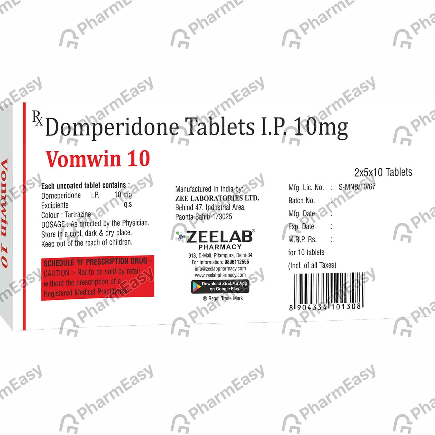 Vomwin 10 MG Tablet (10): Uses, Side Effects, Price & Dosage | PharmEasy