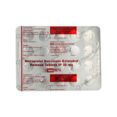 Met Xl 25 MG Tablet (20) - Uses, Side Effects, Dosage, Composition ...