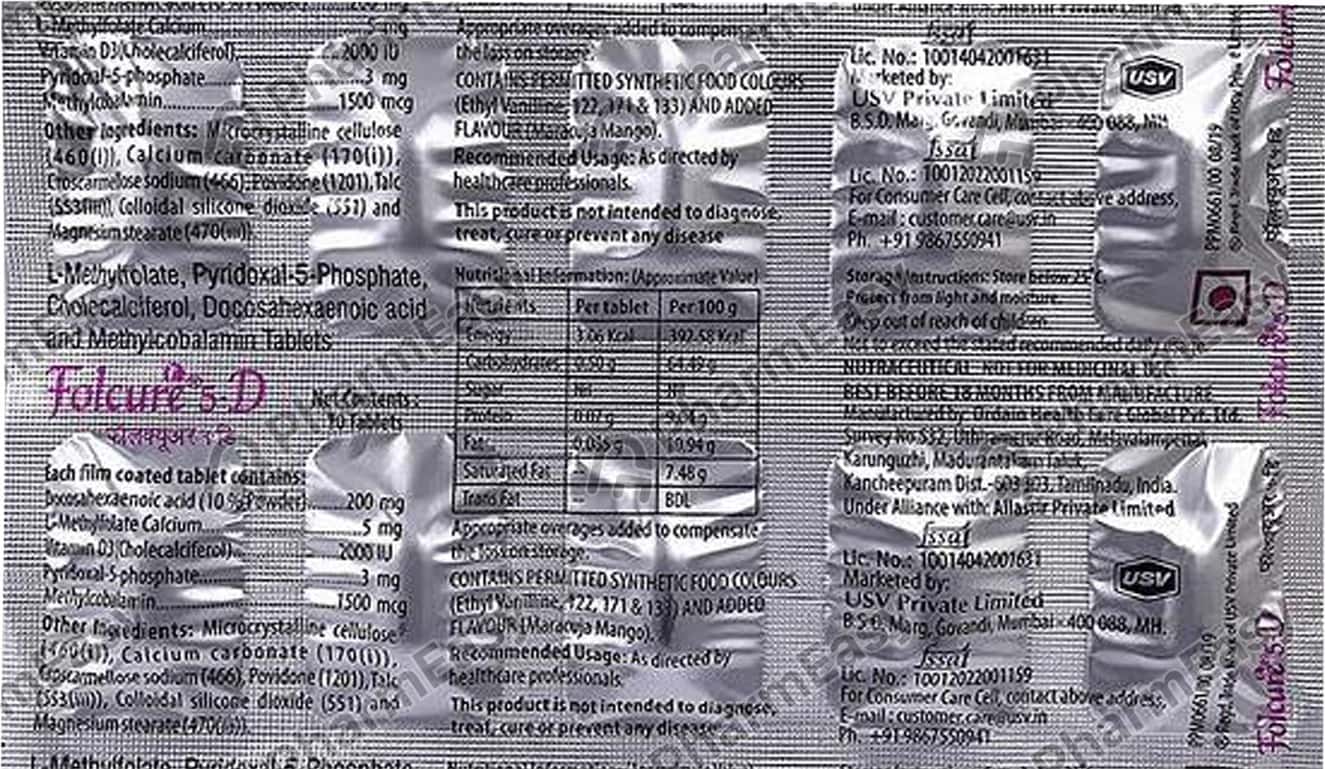 Buy Folcure 5 D Strip Of 10 Tablets Online at Flat 15% OFF | PharmEasy