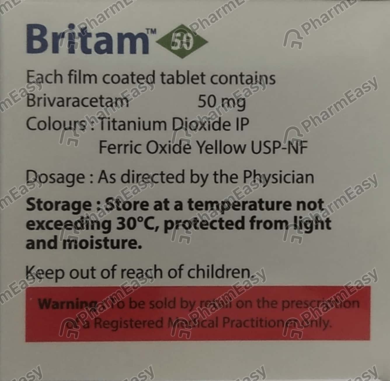 Britam 50 MG Tablet (10): Uses, Side Effects, Price & Dosage | PharmEasy