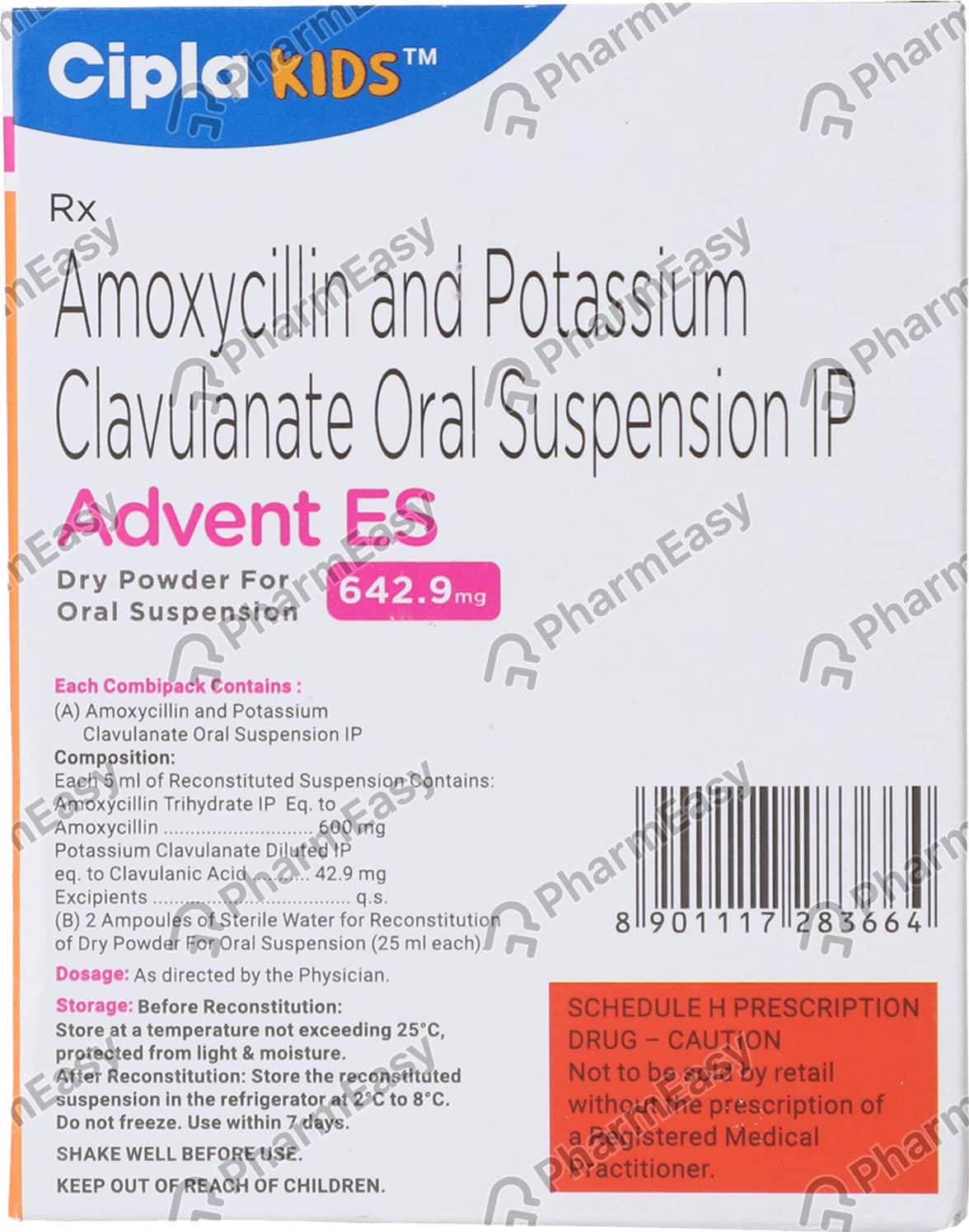 Advent Es Orange Flavour Bottle Of 50ml Dry Suspension: Uses, Side ...