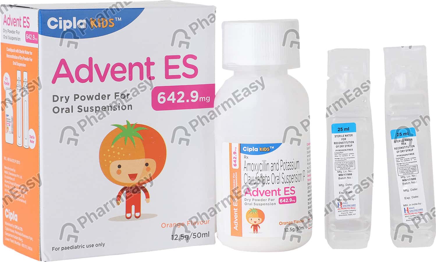Buy Advent Es Orange Flavour Bottle Of 50ml Dry Suspension Online at ...