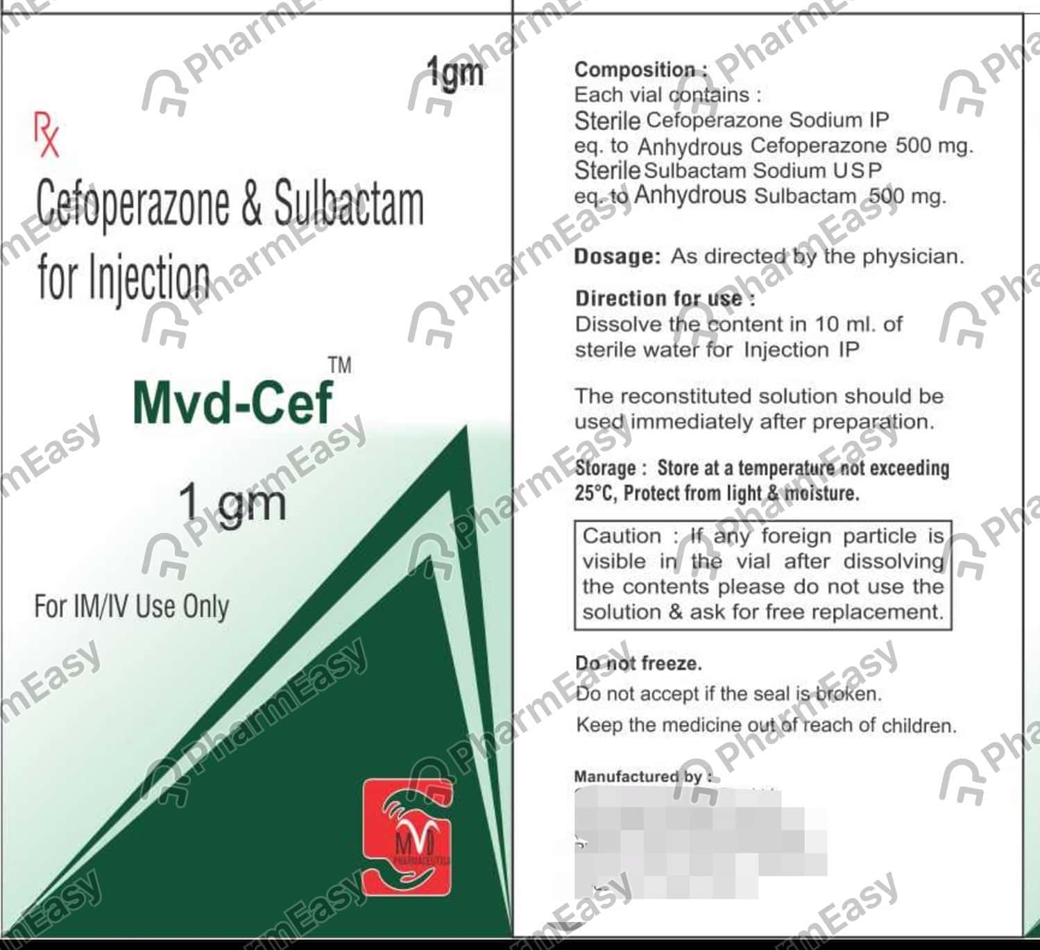 Mvd Cef 1gm Dry Vial Of 1 Injection: Uses, Side Effects, Price & Dosage ...