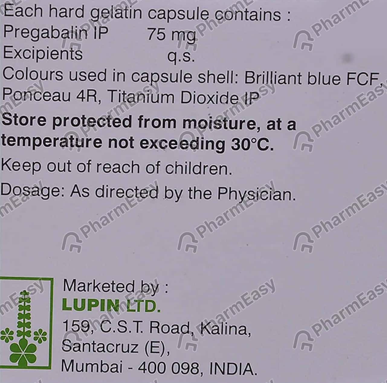 Pregastar 75 MG Capsule (15): Uses, Side Effects, Price & Dosage ...