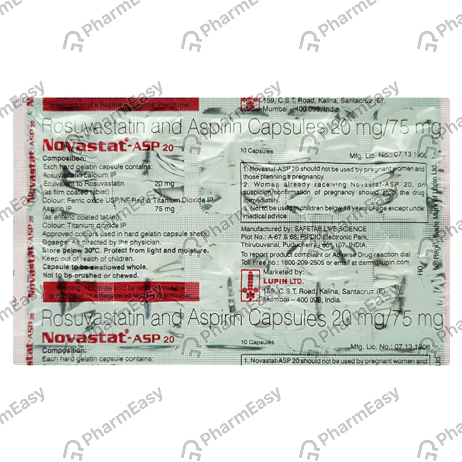 Novastat Asp 20mg Strip Of 10 Capsules: Uses, Side Effects, Price ...