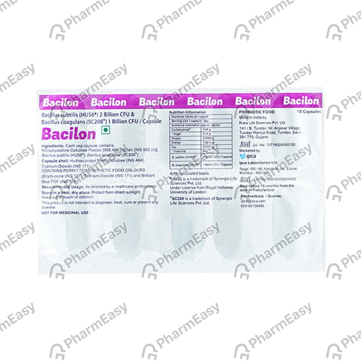 Buy Bacilon Strip Of 10 Capsules Online at Flat 15% OFF | PharmEasy