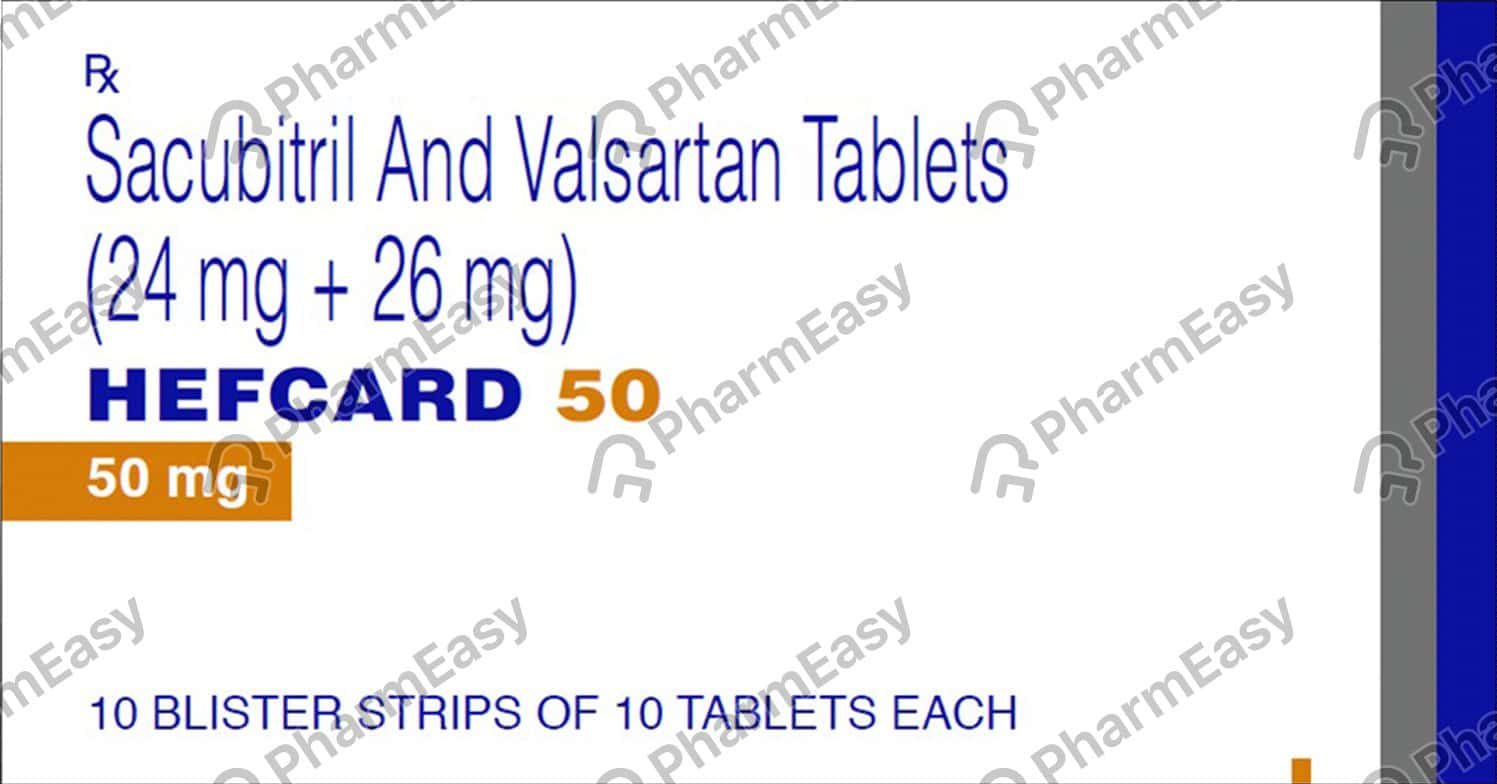 Hefcard 50mg Strip Of 10 Tablets: Uses, Side Effects, Price & Dosage ...