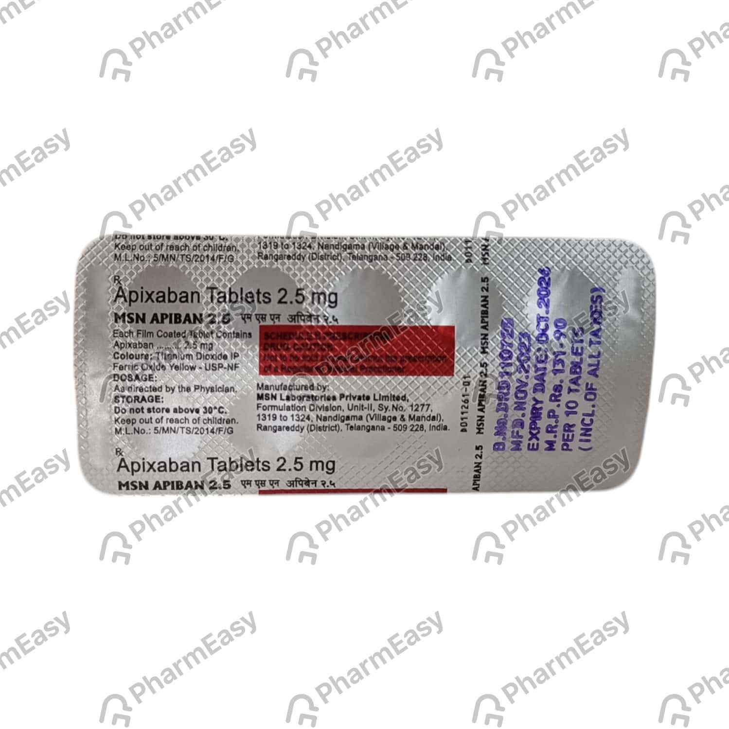 Apiban 2.5 MG Tablet (10): Uses, Side Effects, Price & Dosage | PharmEasy