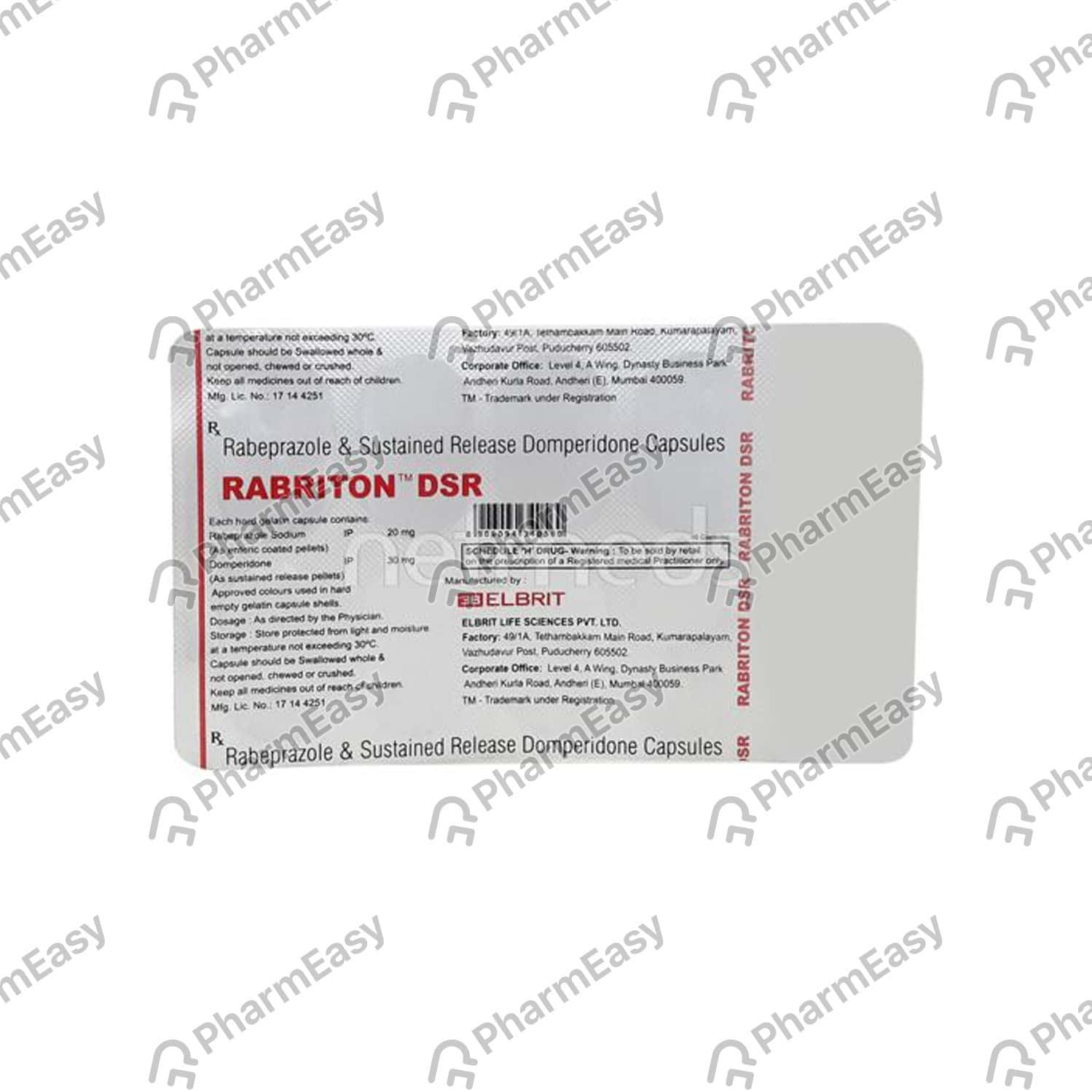 Rabriton Dsr Strip Of 10 Capsules: Uses, Side Effects, Price & Dosage ...