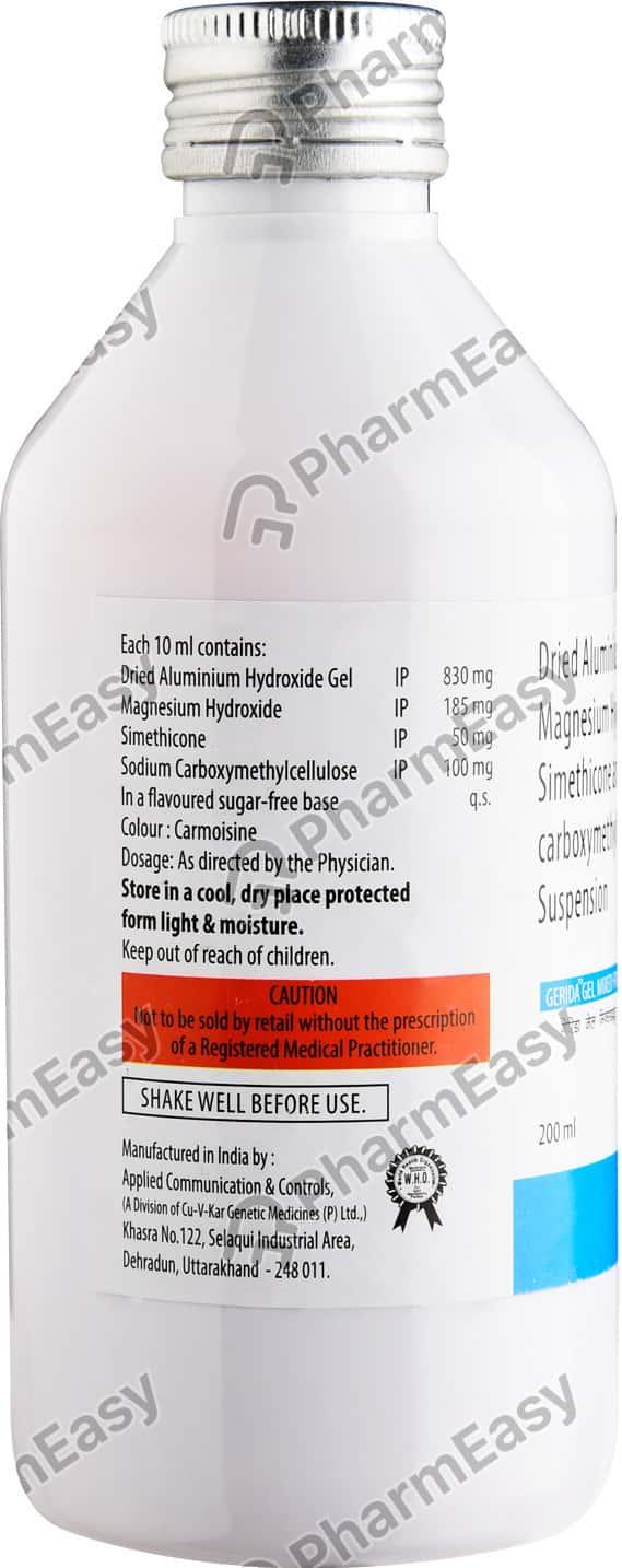 Buy GERIDA GEL MIXED FRUIT FLAVOUR BOTTLE OF 200ML SUSPENSION Online ...