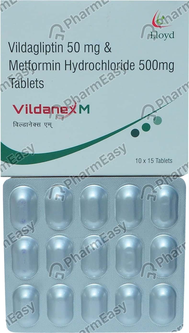 Vildanex M Strip Of 15 Tablets: Uses, Side Effects, Price & Dosage ...