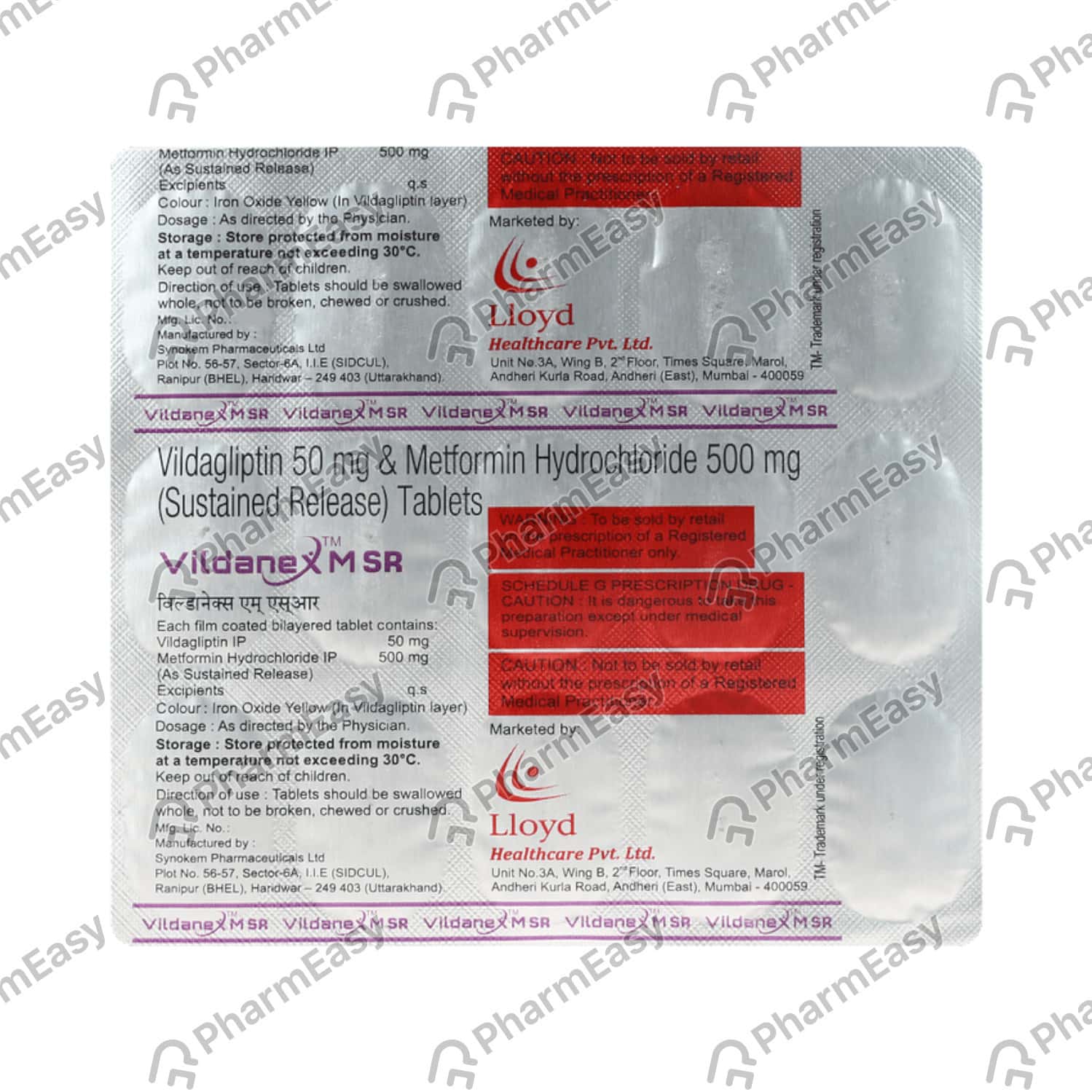 Vildanex M Sr Strip Of 15 Tablets: Uses, Side Effects, Price & Dosage ...