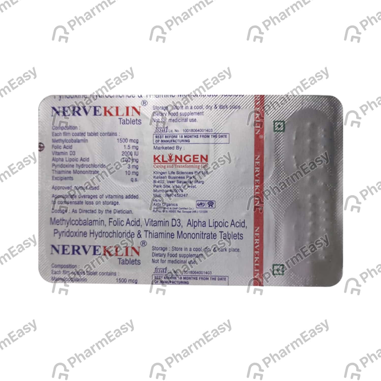 Nerveklin Strip Of 10 Tablets: Uses, Side Effects, Price & Dosage ...