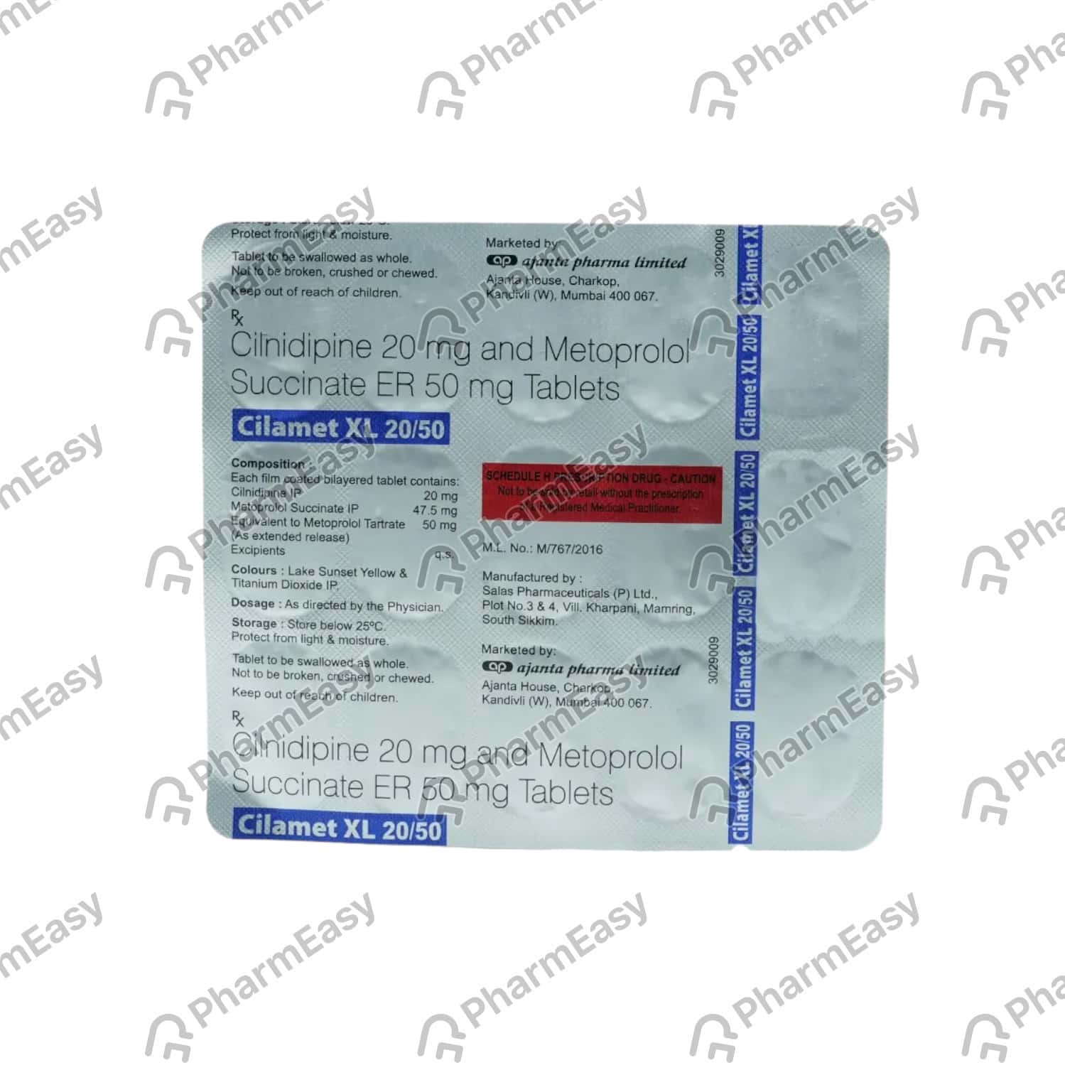 Cilamet Xl 20/50mg Strip Of 15 Tablets: Uses, Side Effects, Price ...